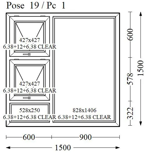Everest Max White Double Glass 1500x1500