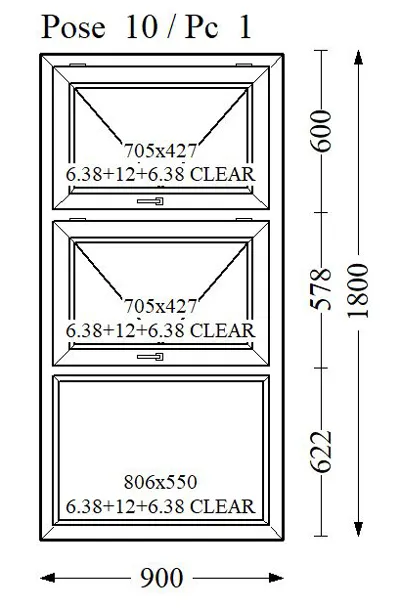 Everest Max White Double Glass 900x1800