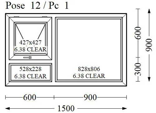 Everest Max White Single Glass 1500x900